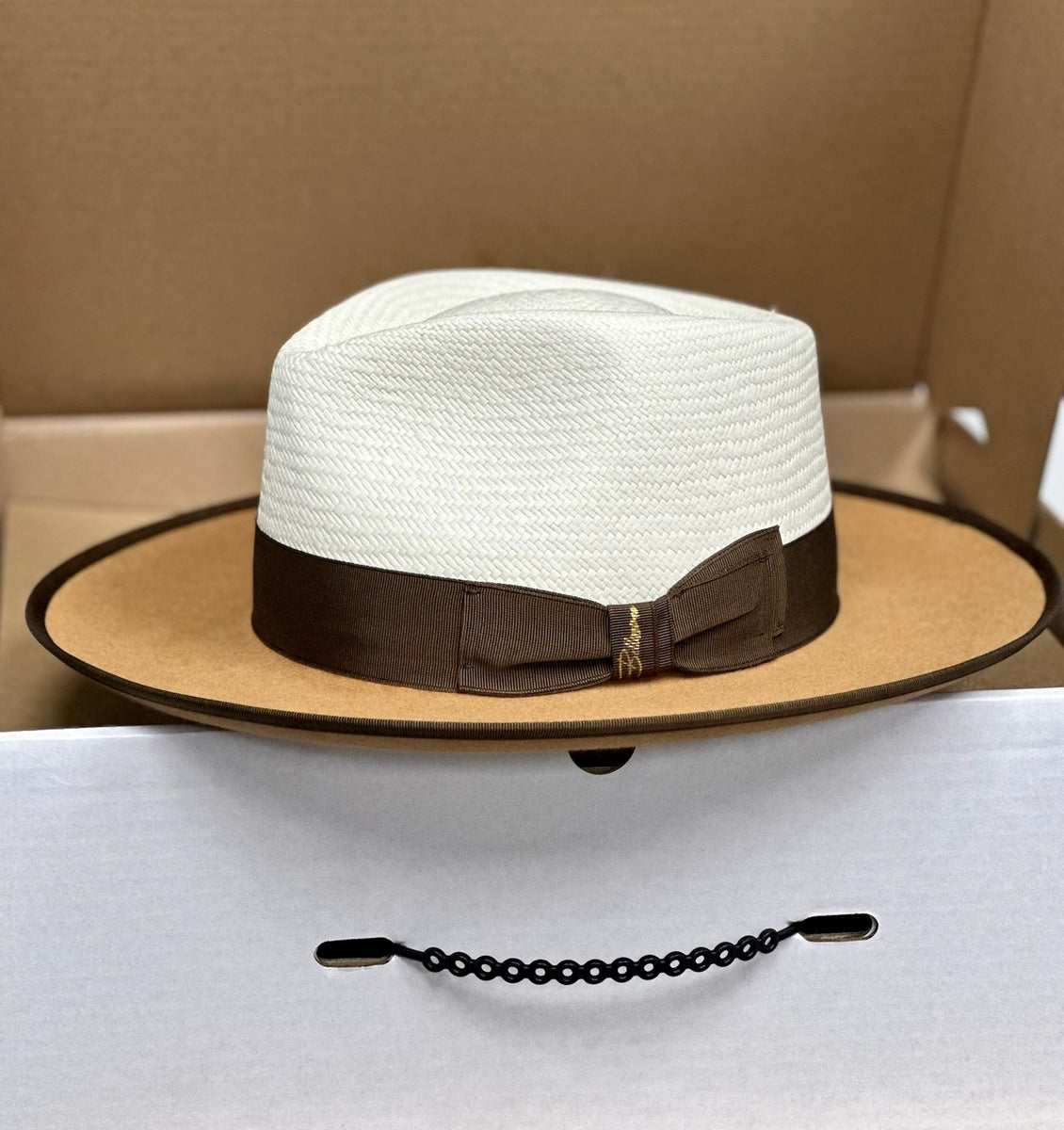 Bellissimo Exclusive Panama and Felt Two Tone Fox [Camel] – Bellissimo Hats