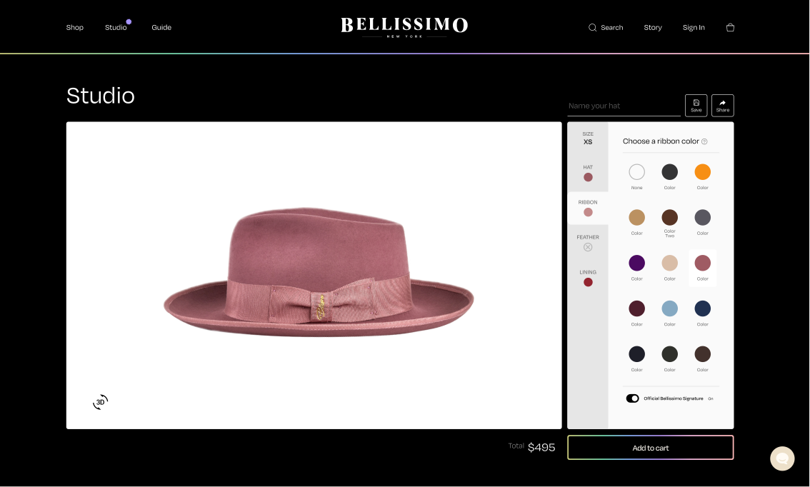 The 3D Custom Studio – Bellissimo Hats